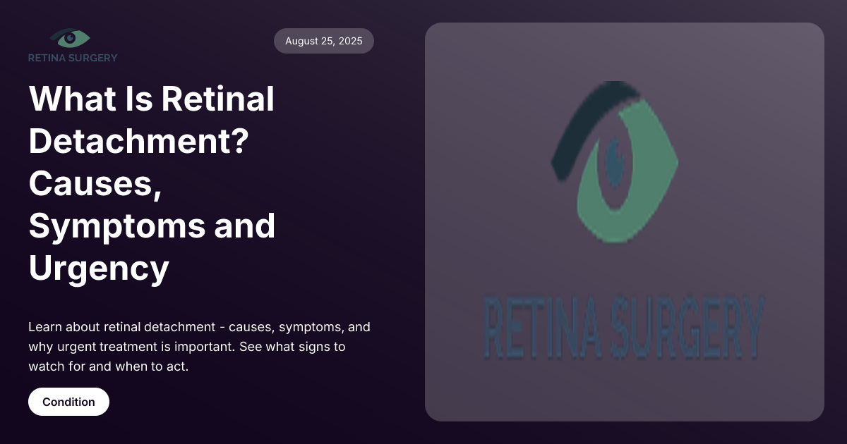 What Is Retinal Detachment? Causes, Symptoms and Urgency | Retina Surgery